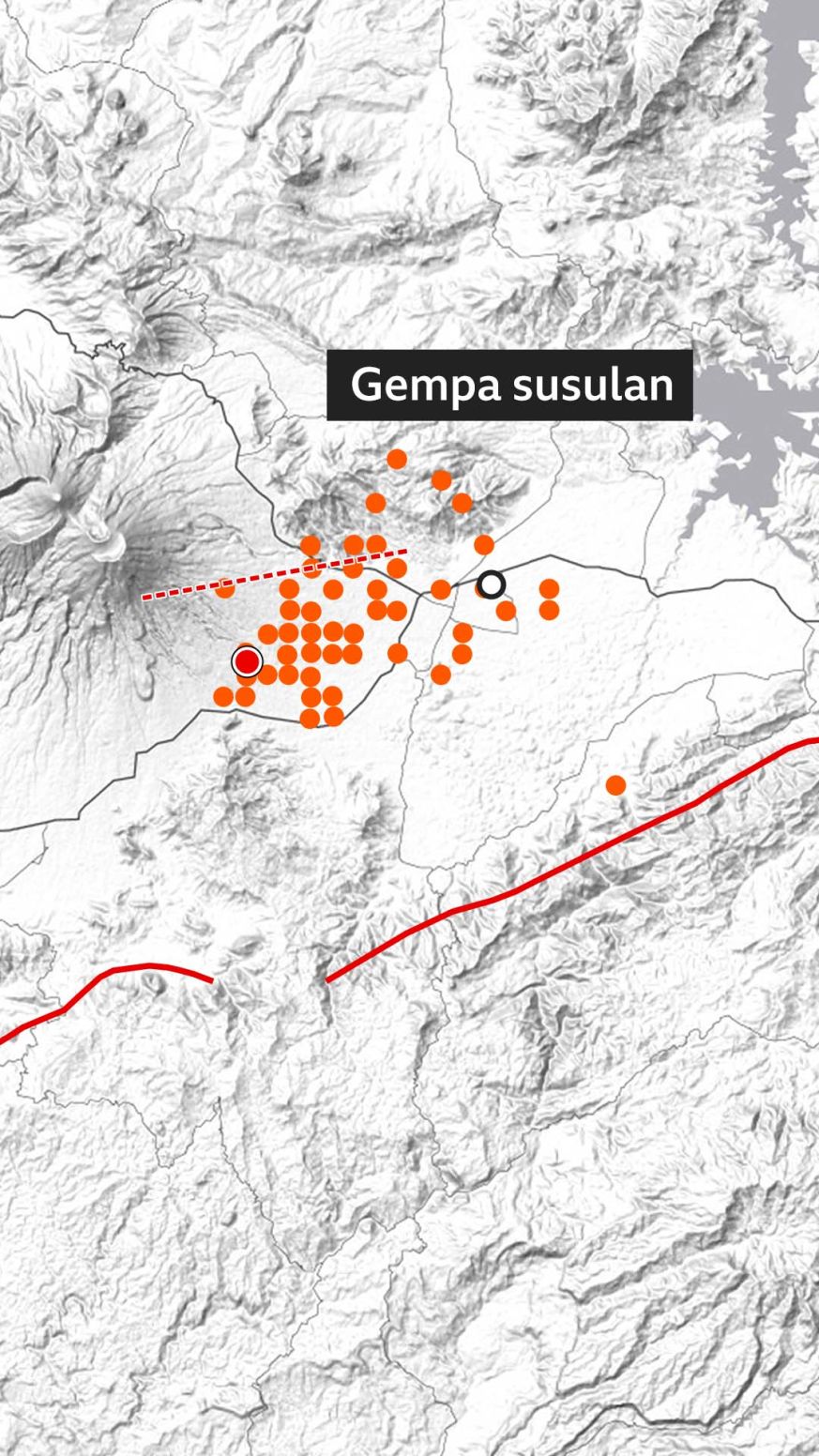 Gempa Cianjur dalam visual: sesar aktif di sekitar permukiman