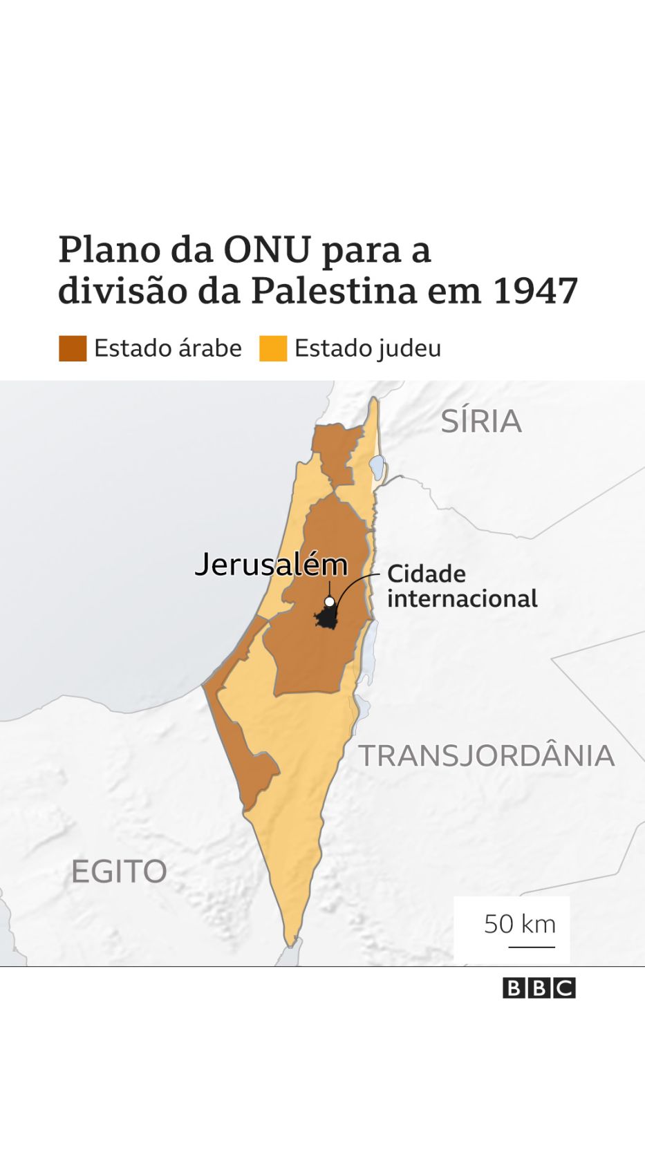 Como fronteiras de Israel mudaram desde sua criação há 75 anos