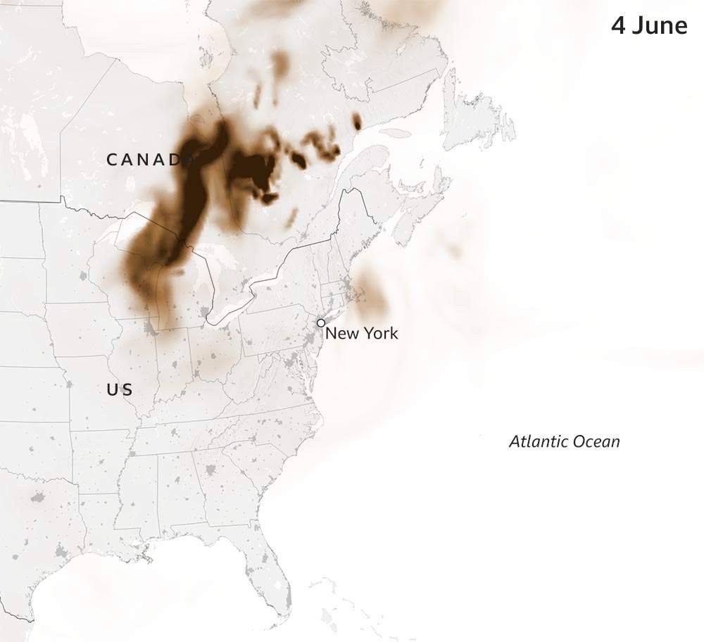 Canada wildfires: North America air quality alerts in maps and images ...